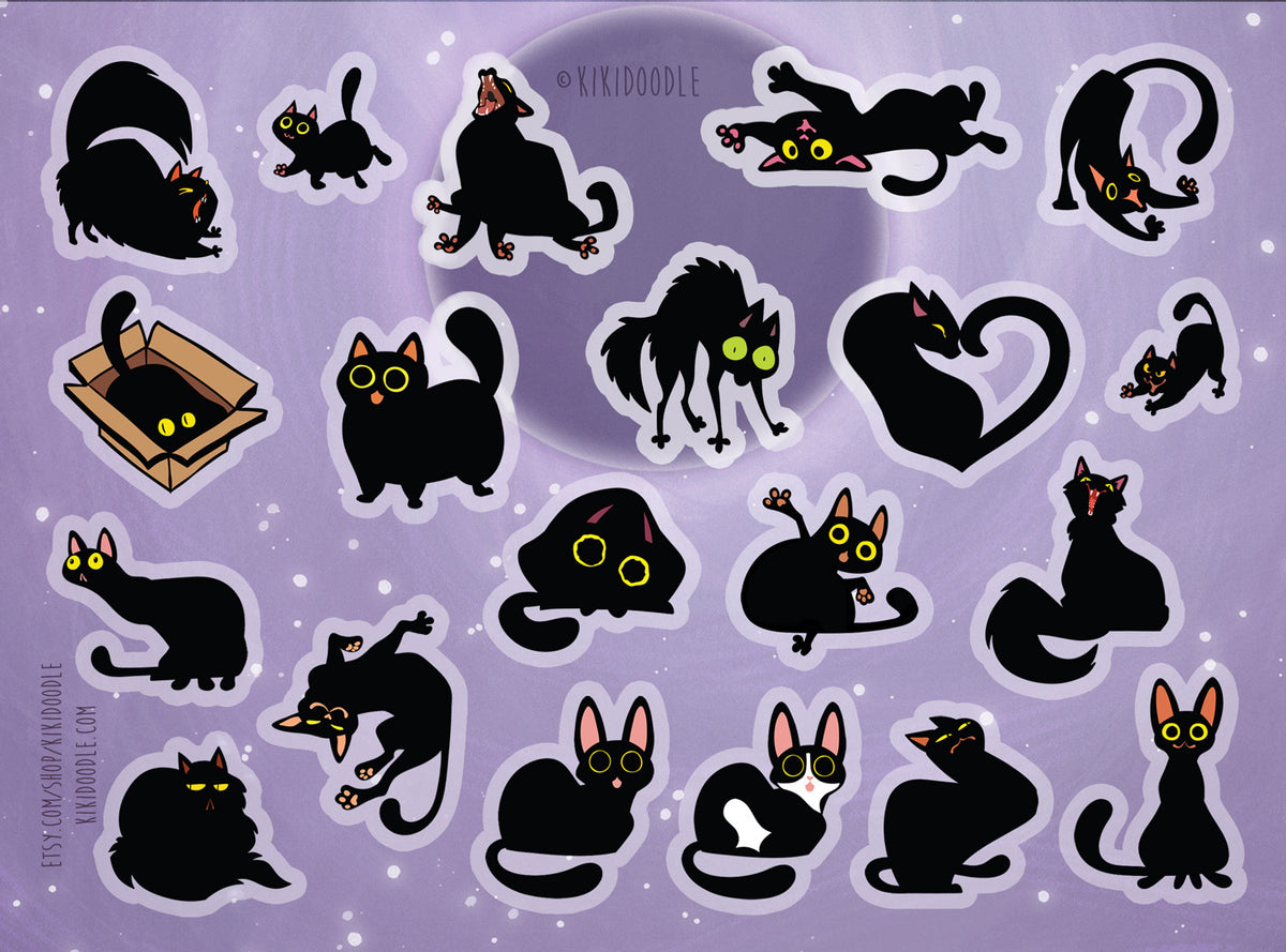 Void Cats Purple - Vinyl Sticker Sheet– KikiDoodle